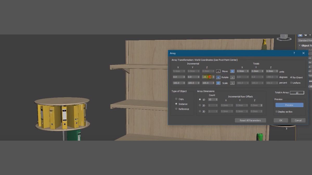 Lệnh Array trong 3ds Max là gì? Hướng dẫn cách dùng lệch